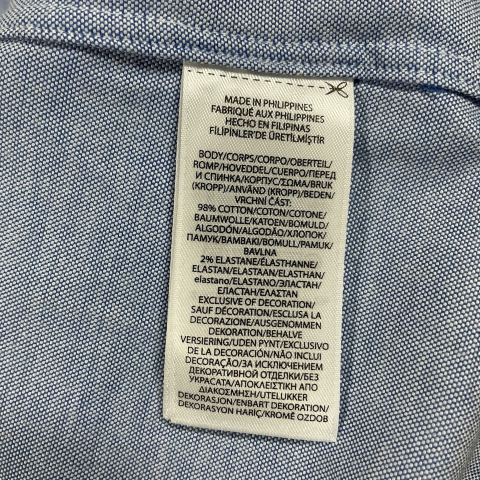 Polo Ralph Lauren Shirt Mens XXL Blue Long Sleeve Button Down Stretch ...