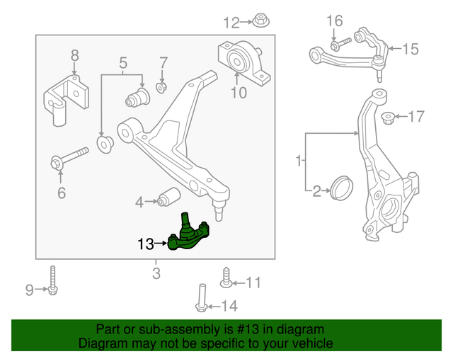 Genuine Volvo 32221192 | BALL JOINT KIT PART # 13 On Picture for sale ...