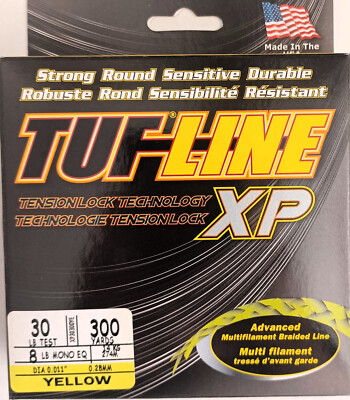 Tuf Line XP High Performance Braided Fishing Line 30# 300 Yd Yellow USA ...