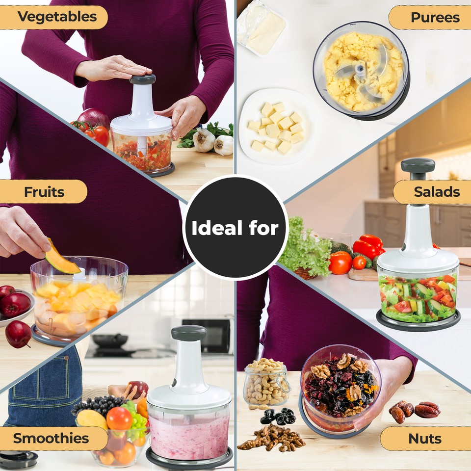 Pull String Hand Press Chopper Manual Food Processor To Slice ...