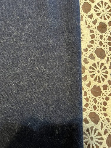 Vintage Woven Wool Blend? Fabric Navy Blue Flecked Marled Solid SBTP 19 ...