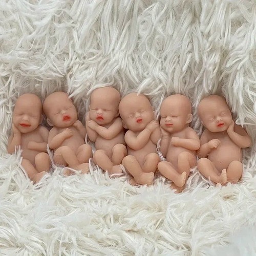 6PCS /set 3in Silicone Reborn Baby Dolls Soft Body Realistic Mini Toys ...