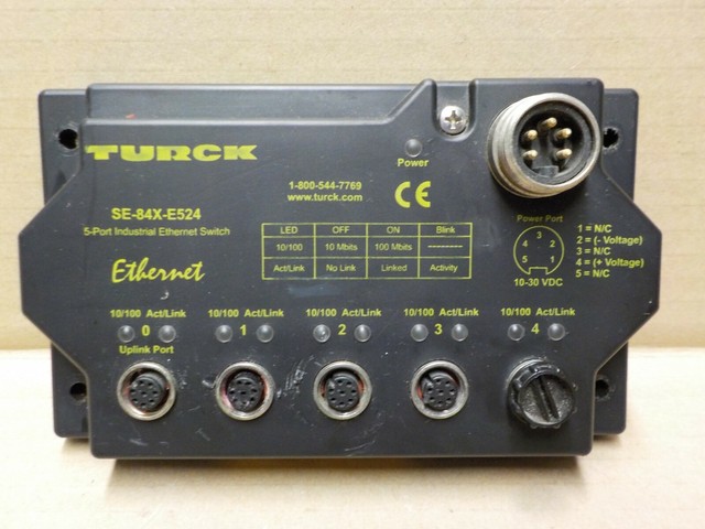 Turck SE-84X-E524 5-Port Industrial Ethernet Switch IP67 Outdoor for ...