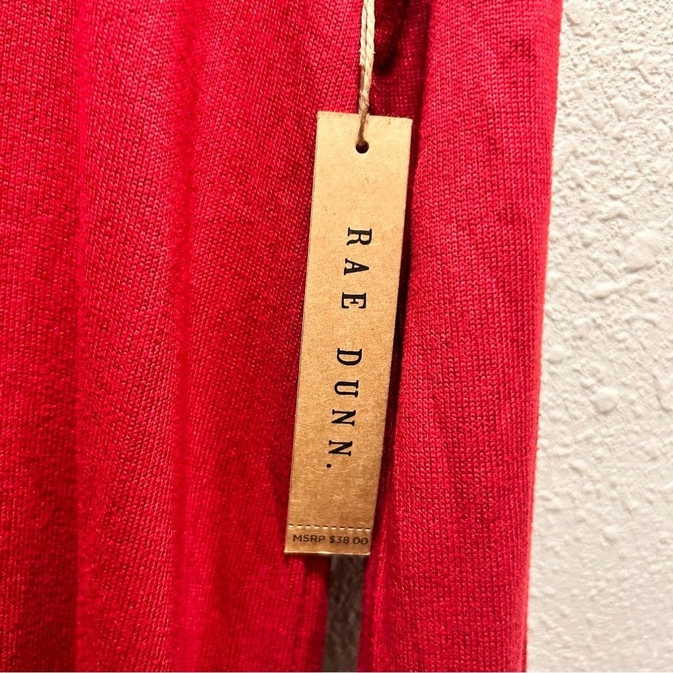 RAE DUNN Women's "MERRY" Red Long Sleeve Holiday Nightshirt Family ...