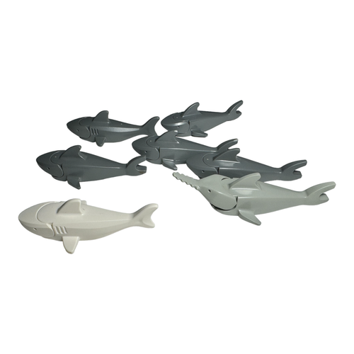 LEGO Animal 6 Gray Sharks 1 White Minifigure Lot Figures Minifigs | eBay