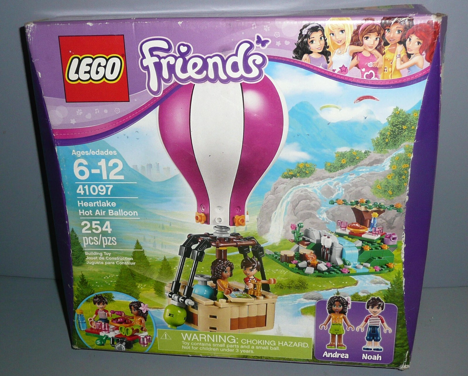 LEGO FRIENDS HEARTLAKE HOT AIR BALLOON With Andrea & Noah Set 41097 New ...