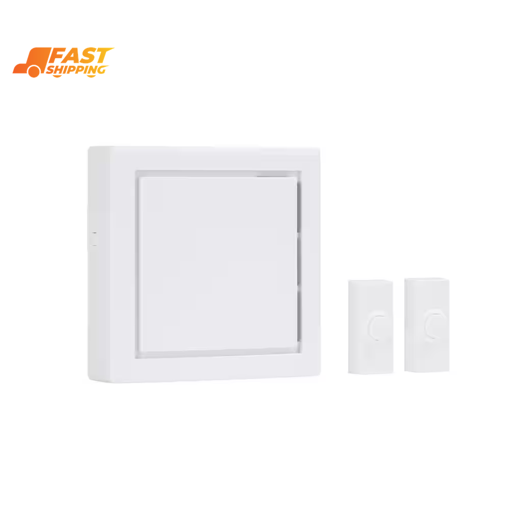 Wireless Battery Operated Doorbell Kit with 2 Wireless Push Buttons ...