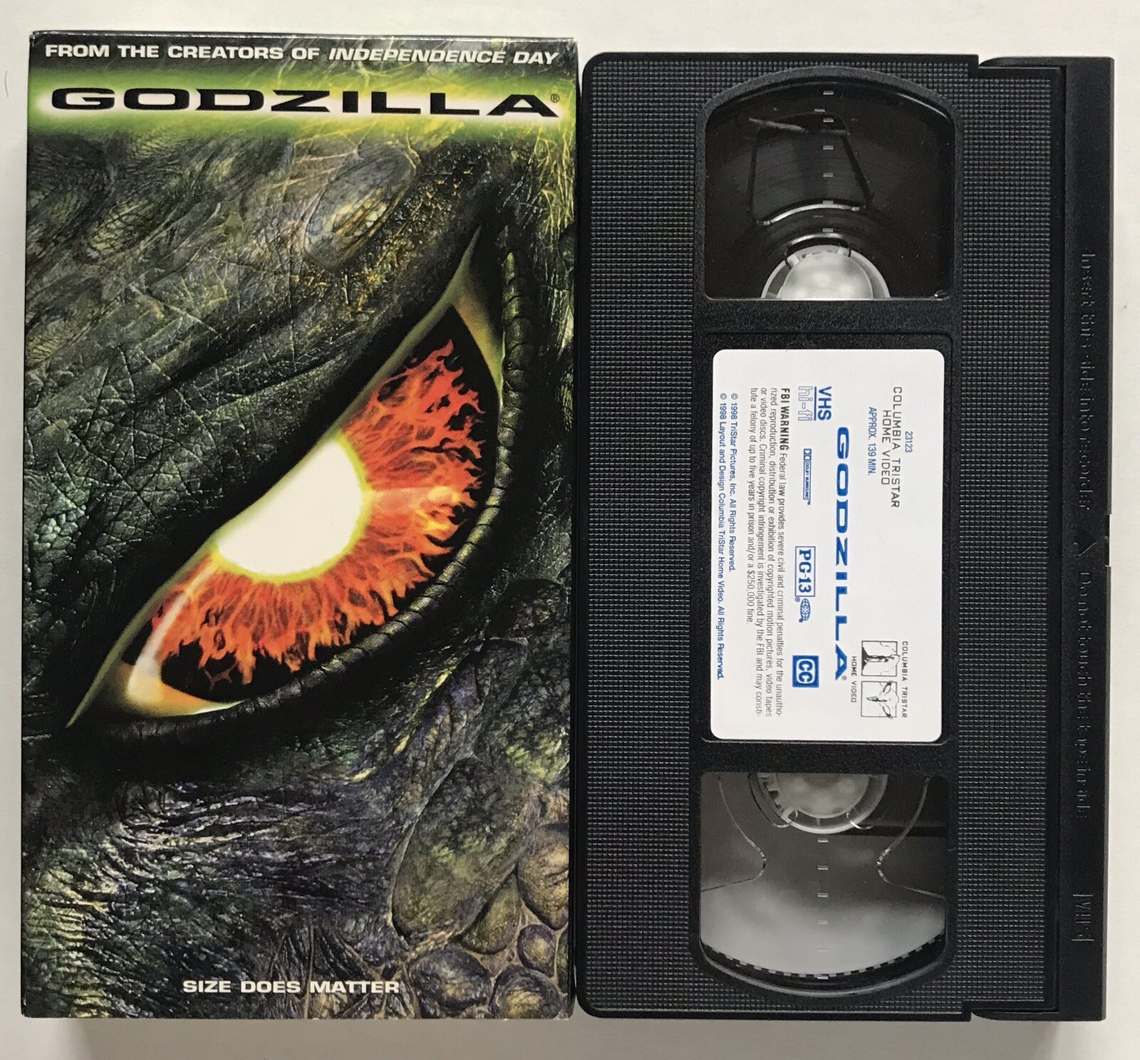 Godzilla 1998 VHS Columbia Tristar Matthew Broderick 43396231238| eBay