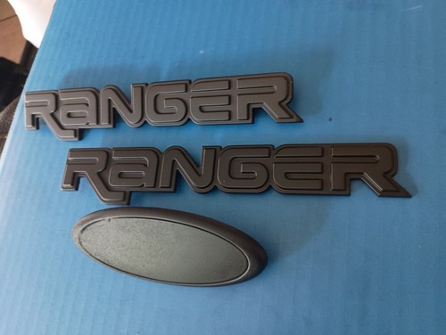 FORD RANGER 1996-2005 PAINTED MATTE BLACK FENDER EMBLEMS WITH LOGO OEM ...