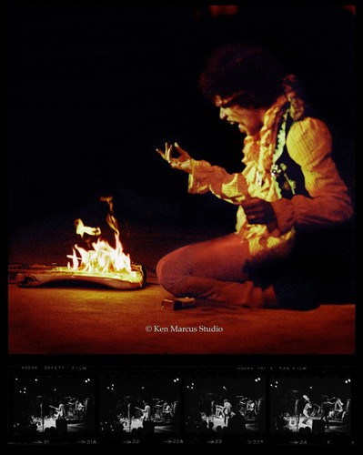 Jimi Hendrix Burning Guitar at Monterey Pop Signed Ltd.Ed. Photo by Ken ...