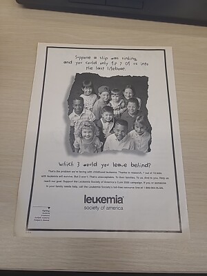 Leukemia Society Print Ad 1997 8x11 | eBay