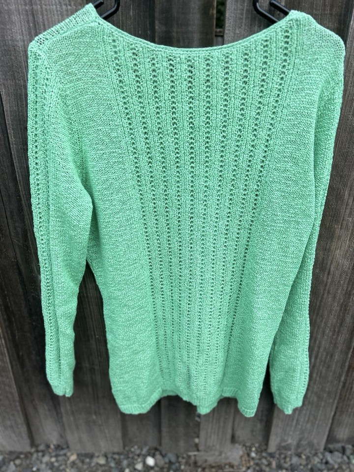 Rachel Zoe Karla Sweater Women's Large Mint Green Textured Knit ...