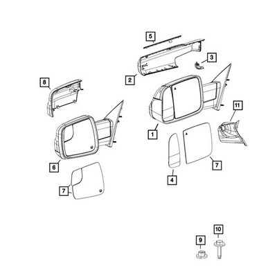 68460988AA Mopar Mirror Cover for Ram 1500 2500 3500 5500 2019 | eBay