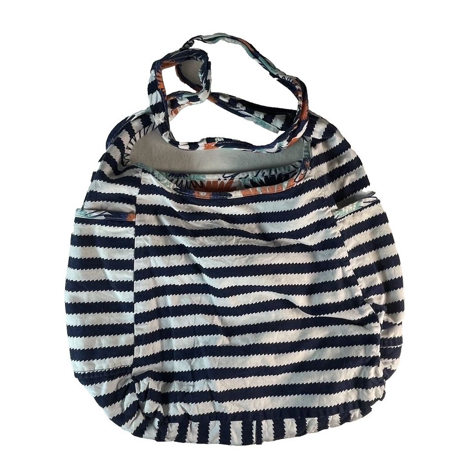 Thirty One Crossbody Boho Bag Sack Purse Reversible Floral & Stripes ...