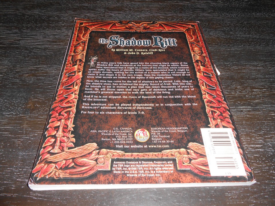 The Shadow Rift adventure module Ravenloft AD&D D&D Dungeons Dragons ...