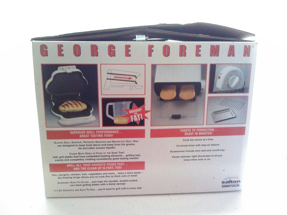 George Foreman Grill 2 Slice Toaster Oven Combo NOS By Salton | eBay