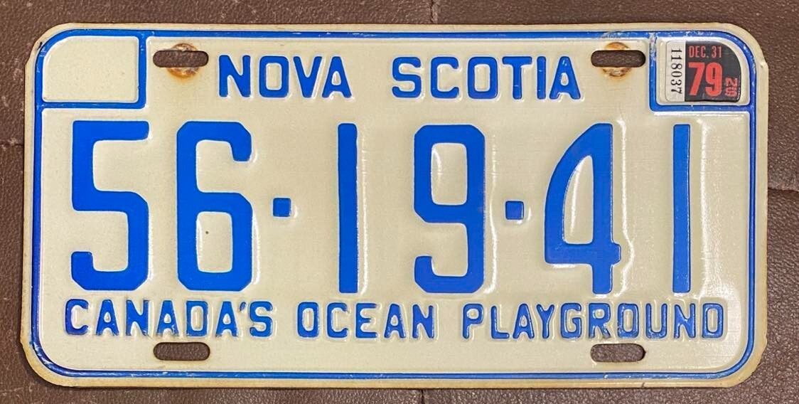 Nova Scotia 1979 CANADA'S OCEAN PLAYGROUND License Plate # 56-19-41 | eBay
