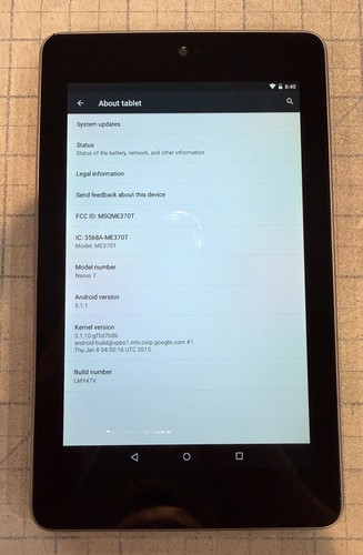 ASUS Google Nexus 7 - ME370T - Black - 8GB - 7" - WiFi - Tablet - works ...