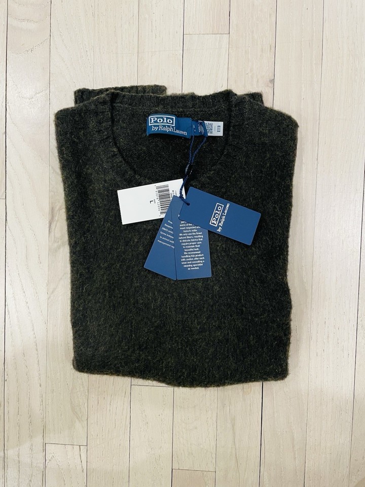 Polo Ralph Lauren, Dark Olive 100% Cashmere Sweater, L, Brand New with ...