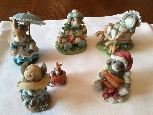 Lot 5 Vintage Enesco My Blushing Bunnies 1995-1998 Springtime Blessings ...