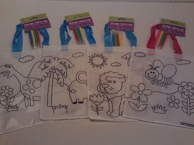 Color Your Own Tote Bag w/Markers - Arts/Crafts, Design Handbag Kids ...