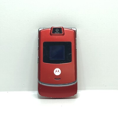 Motorola Razr V3m Red Sprint Flip Phone For Parts Only With Box And ...