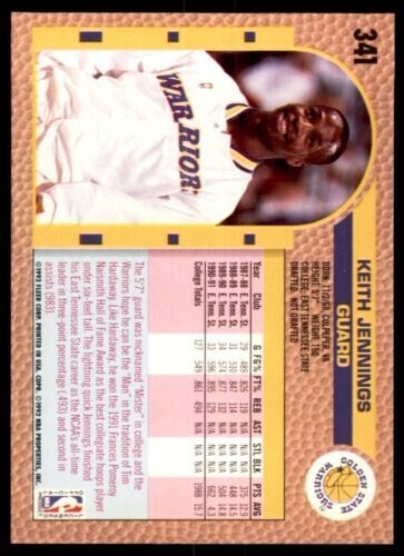 1992-93 Fleer Keith Jennings Rookie . Golden State Warriors #341 | eBay