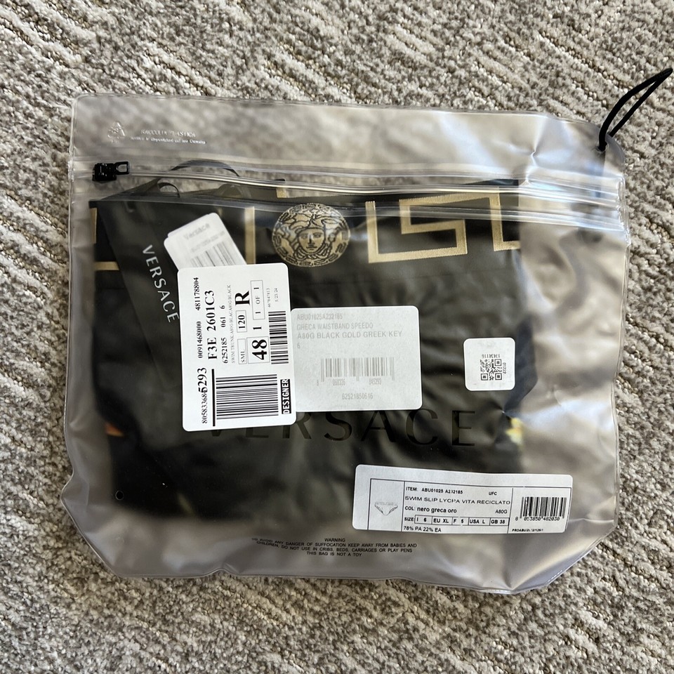 Versace Speedo Men’s Swimsuit Swim Shorts Briefs Size 6 NEW NWT Greca ...