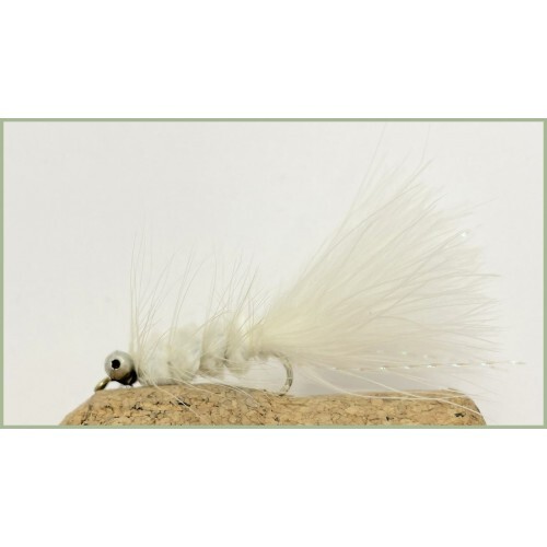 Dog Nobbler Fly, Trout flies, 6 x White Dog Nobblers, Size choice ...