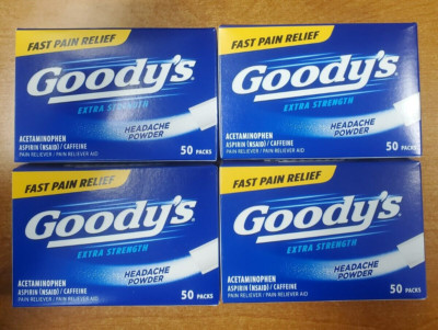 4 Boxes of 50 Packets: Goody's Extra Strength Headache Powder Exp. 1/27 ...
