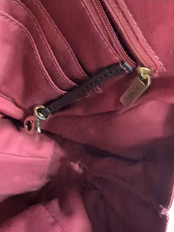 Fossil Women's Sydney Satchel Handbag Purse Man Made Material Crossbody ...