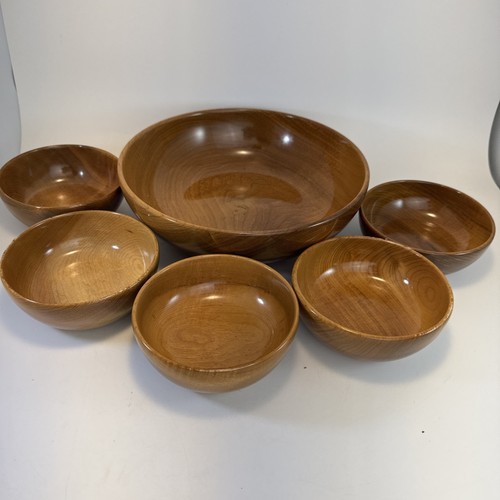 Vintage Myrtlewood Oregon 1 Serving & Set of 5 Salad Bowls Handmade ...