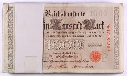 German 1000 Mark Reichsbanknote BERLIN April 1910 ,Circulated (100 ...