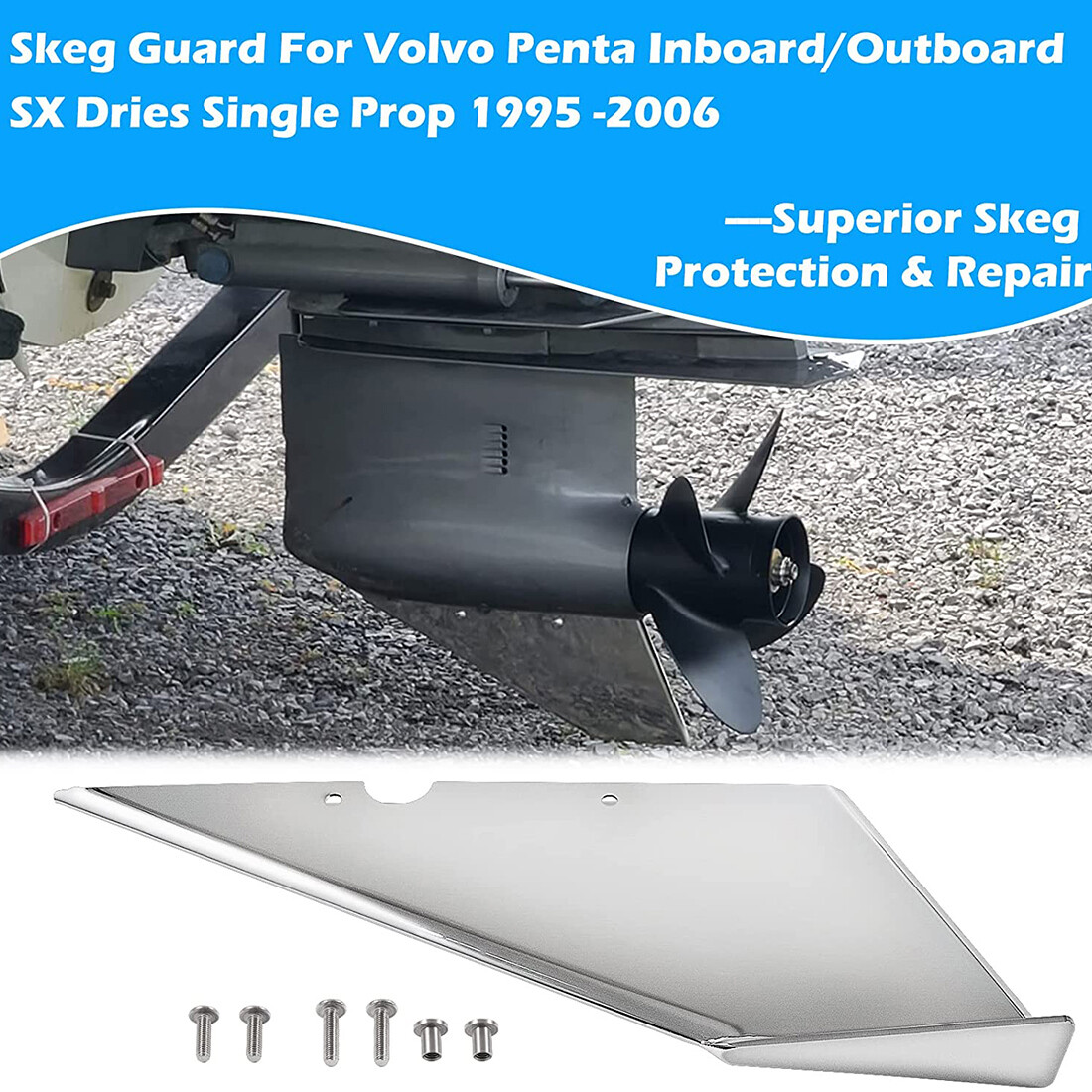 Skeg Guard For Volvo Penta SX Drive Single Prop 1995-2006 Skeg ...