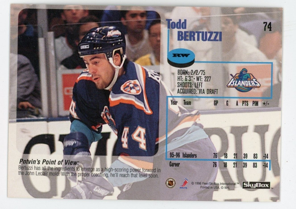 1996-97 Skybox Impact Todd Bertuzzi #74 Hockey Card | eBay