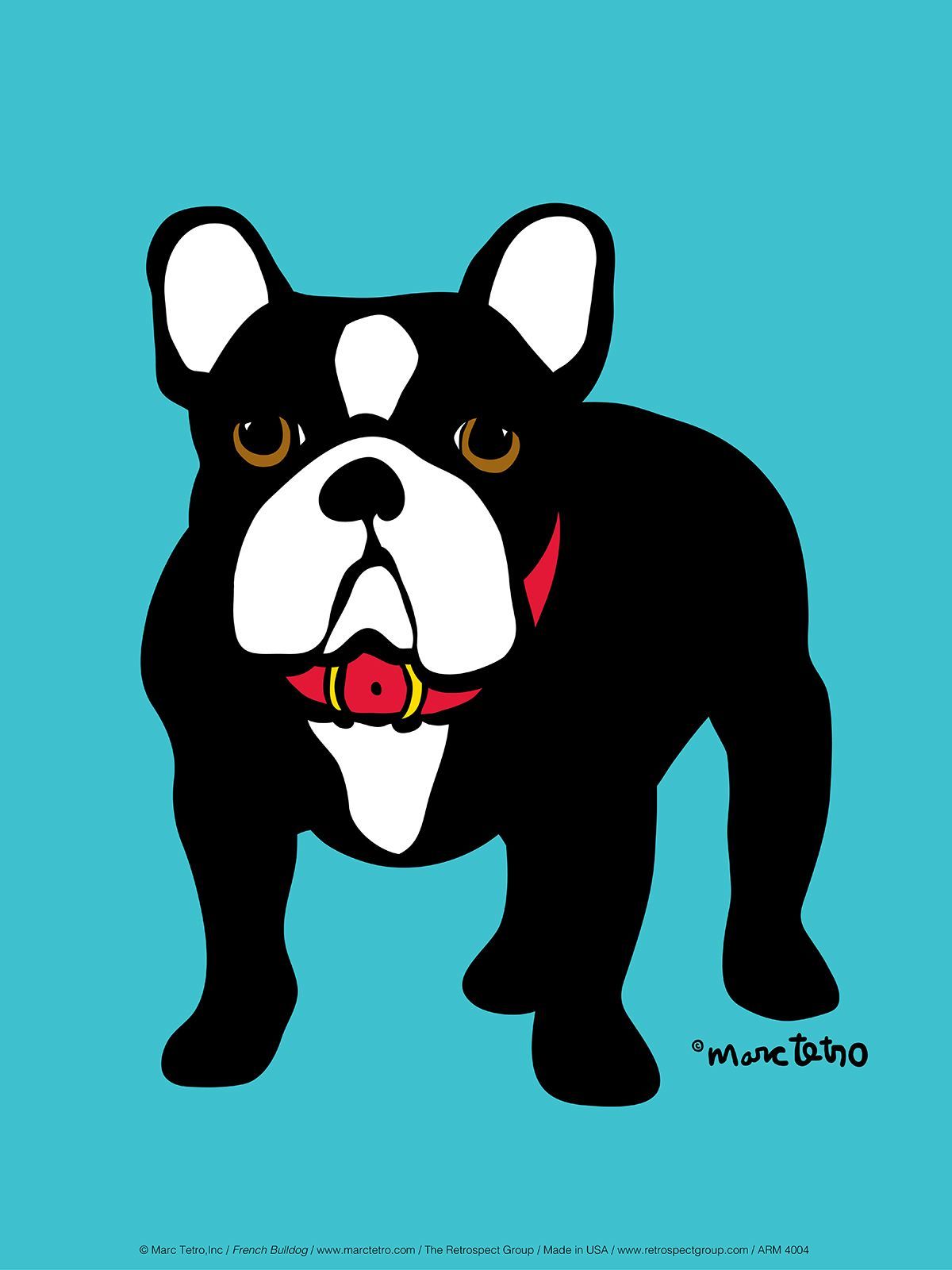 French Bulldog by Marc Tetro Art Print Poster Dog Puppy 12x9.5 | eBay