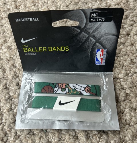 NIKE REVERSIBLE BALLER BANDS BASKETBALL WRISTBANDS NBA BOSTON CELTICS M ...