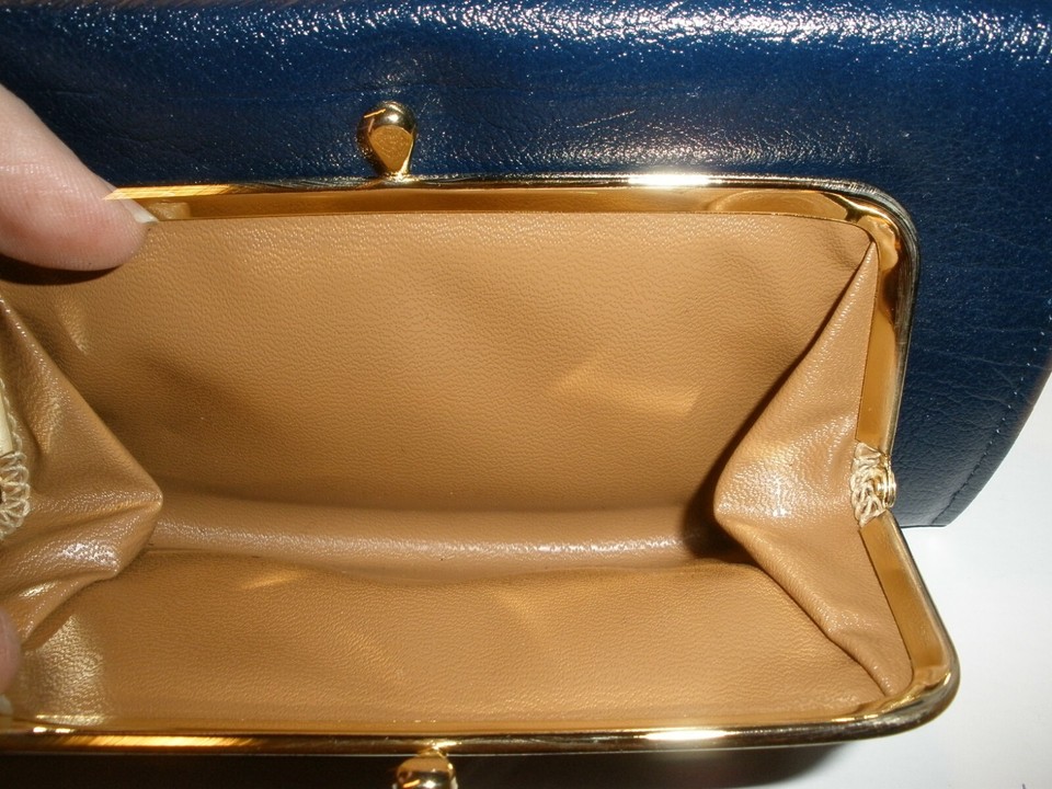 NEW Vintage Amity Leather Secretariat Wallet 7" x 4" Blue | eBay