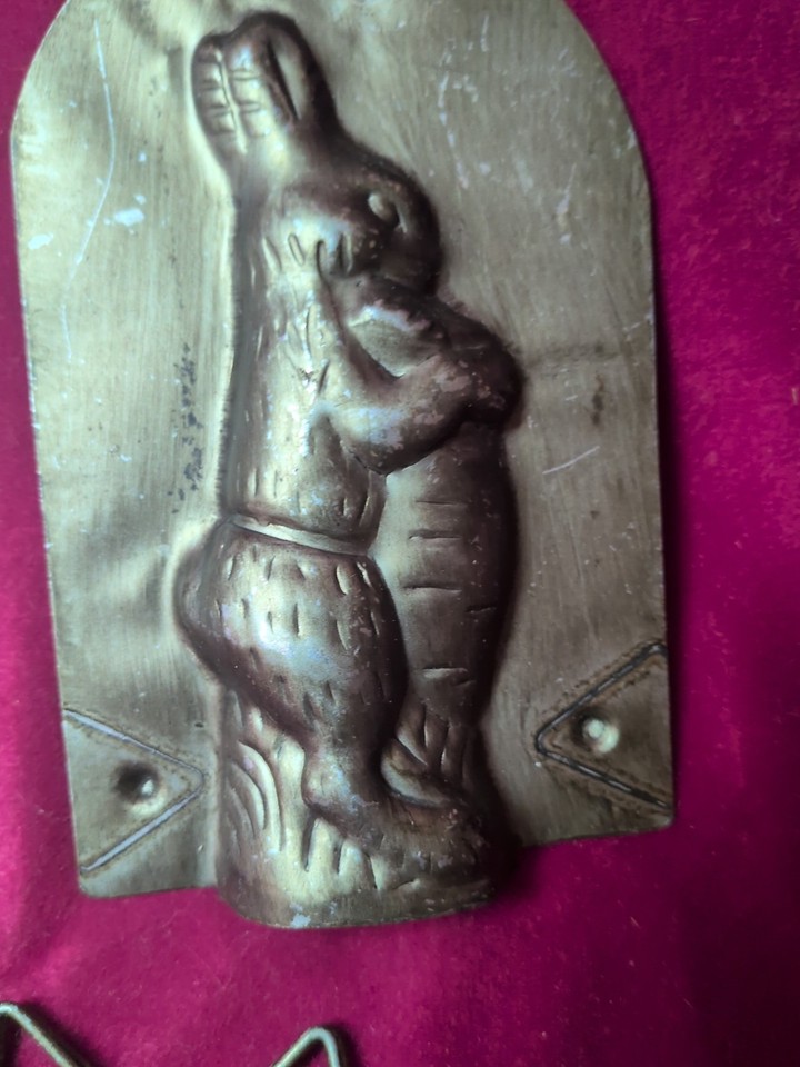 Medium Rare Antique German? 2 piece Rabbit with Carrot Chocolate Mold ...