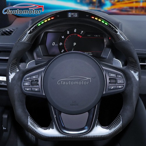 Carbon Fiber Alcantara LED Steering Wheel Fit 2019+ Toyota Supra A90 ...