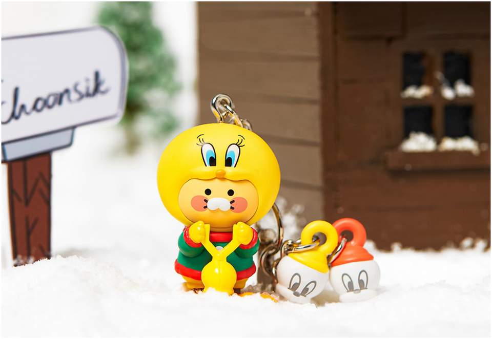 Looney Tunes X Kakao Friends Tweety Figure Keyring Choonsik Apeach Ryan ...
