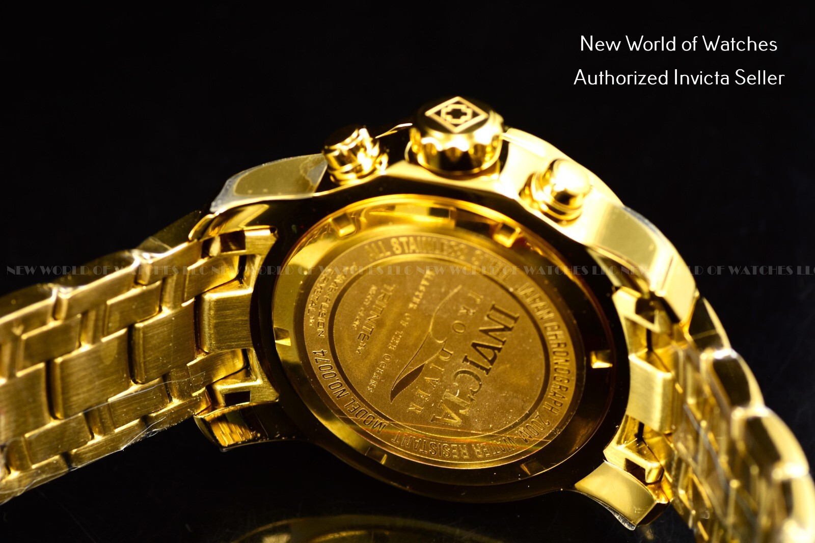 Invicta Men Pro Diver Scuba Chronograph Champagne Dial 18K Gold Plated ...