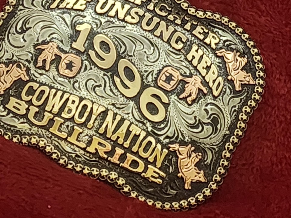 RODEO CHAMPION TROPHY BUCKLE PROFESSIONAL BULLFIGHTER☆COWBOY NATION ...