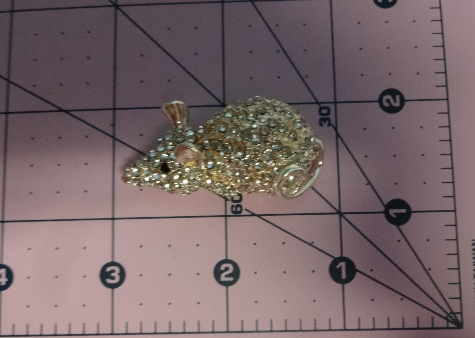 Vintage Clear Rhinestone Silver Tone Mouse Figural 3 D Pin Brooch RARE ...