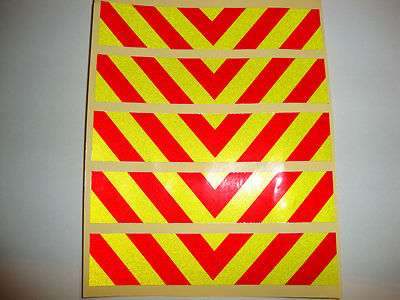 5 REFLECTIVE CHEVRON MOTORBIKE HELMET STICKERS IOM TT CARS, POLICE ...