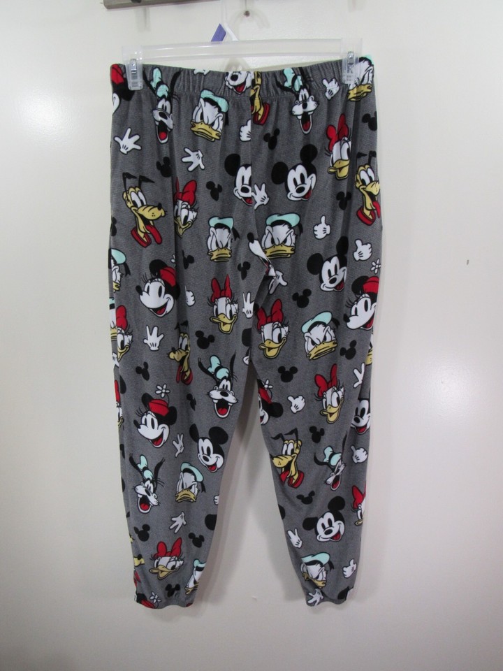 Unbranded Fleece Pajama Pants Size L ? Gray Disney Characters Elastic ...