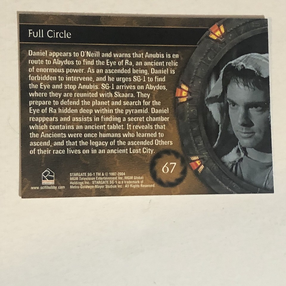 Stargate SG1 Trading Card Richard Dean Anderson #67 Michael Shanks | eBay