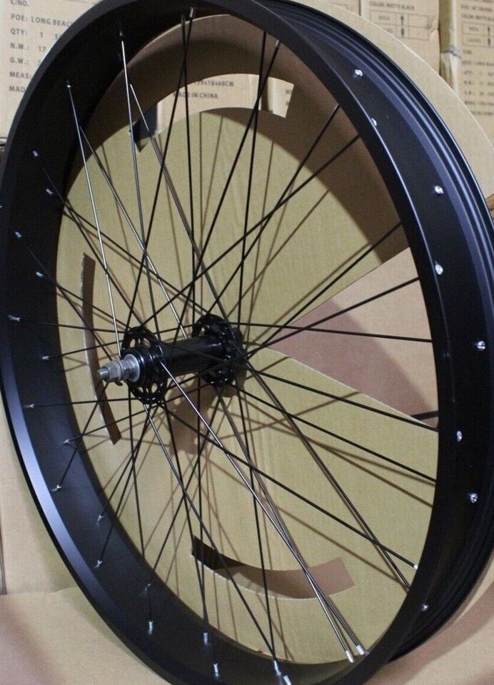 26"x3.0 Fat Bike Rims SET 26" x 75mm Wheels Rim Set 7 speed 36 spokes ...