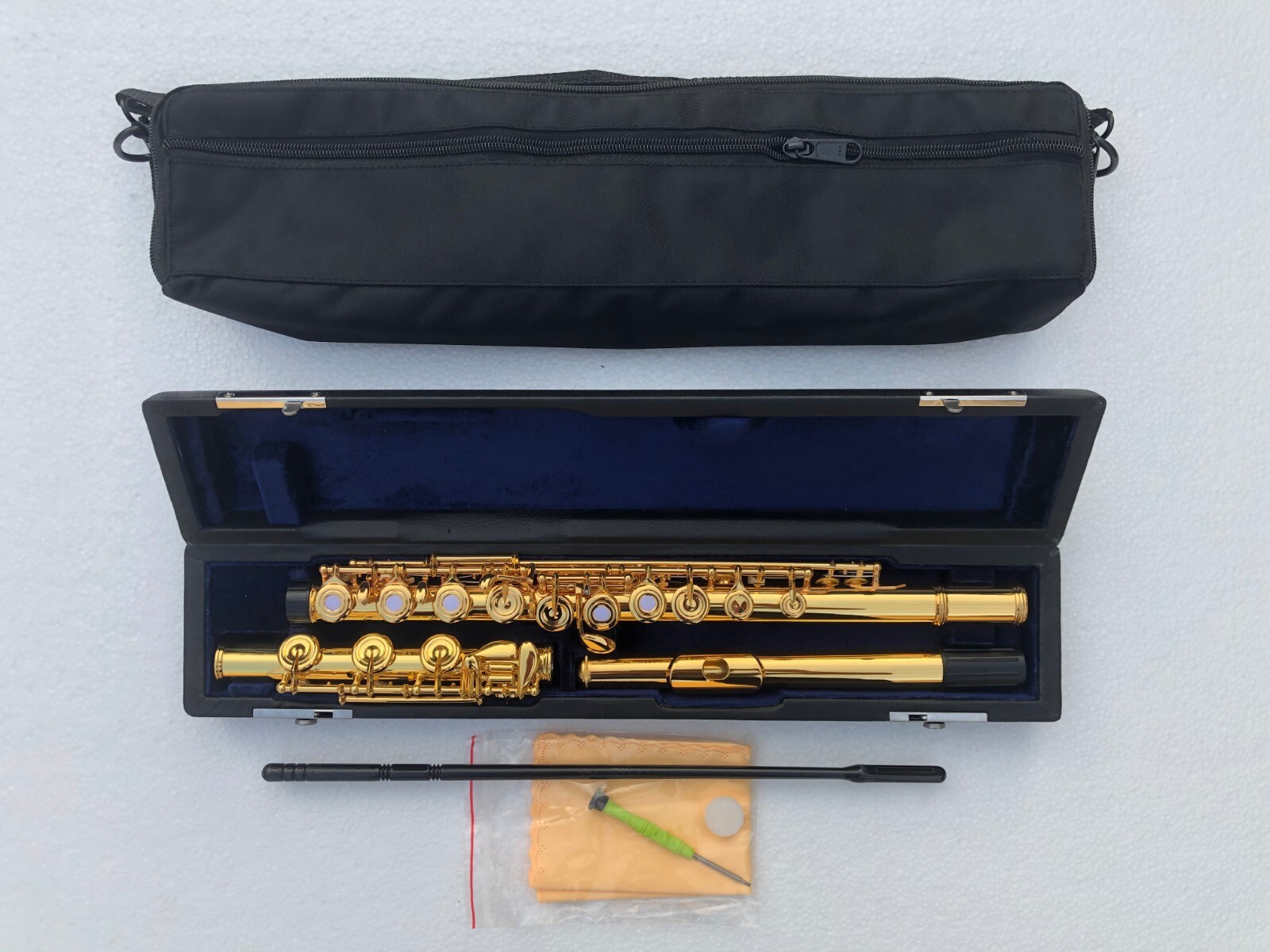 Professional 24k Gold Plated C Key Flute 17 Open Hole B Foot Split E ...