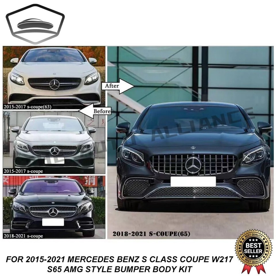 For 2015-2021 Mercedes Benz S Class Coupe W217 S65 AMG Style Bumper ...
